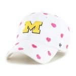 Michigan Wolverines KIDS Girls 47 Brand White Pink Hearts Adjustable ...