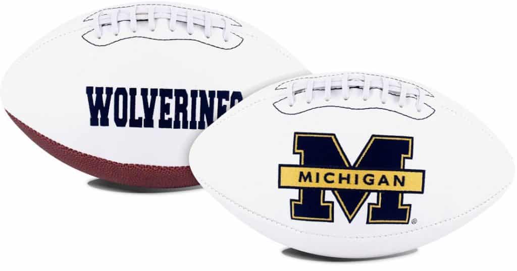 Michigan Wolverines Full Size Embroidered Signature Football - Detroit ...