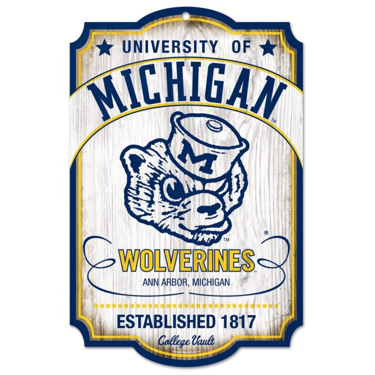 Michigan Wolverines Vintage Classic 11" x 17" Wood Sign - Detroit Game Gear