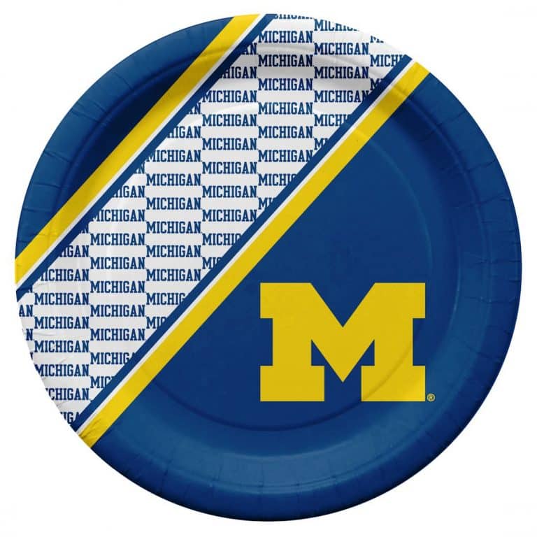 Michigan Wolverines NCAA Disposable Paper Plates - Detroit Game Gear