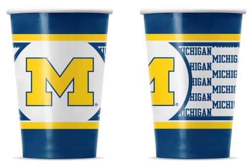 Michigan Wolverines 20 Disposable Paper Cups - Detroit Game Gear