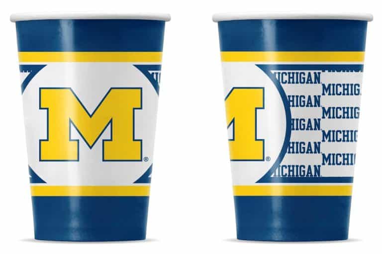 Michigan Wolverines 20 Disposable Paper Cups - Detroit Game Gear