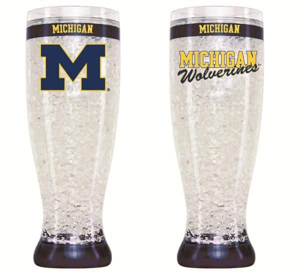 Michigan Wolverines NCAA Crystal Pilsner Glass - Detroit Game Gear