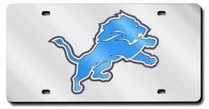 Detroit Lions NFL Laser Cut Silver License Plate - Detroit Game Gear