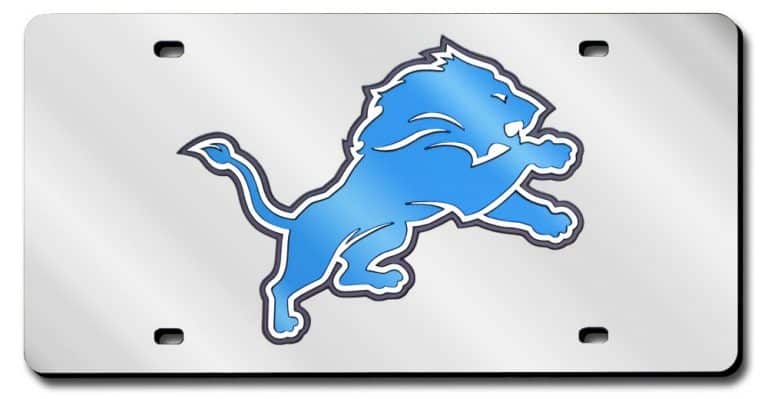 Detroit Lions NFL Laser Cut Silver License Plate - Detroit Game Gear