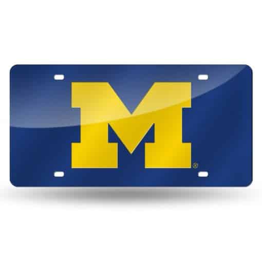 Michigan Wolverines Blue Laser Cut License Plate - Detroit Game Gear