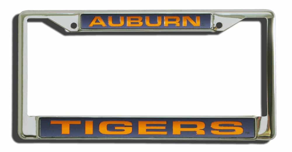Auburn Tigers Laser Cut Chrome License Plate Frame - Detroit Game Gear