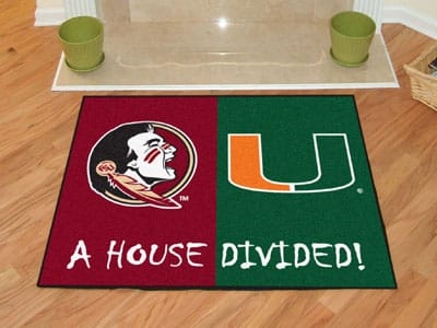 Florida State-Miami House Divided Rugs 34"x45" - Detroit Game Gear