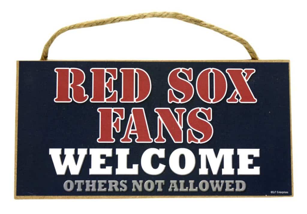 Boston Red Sox Fans Wood Sign - 5"x10" Welcome - Detroit Game Gear