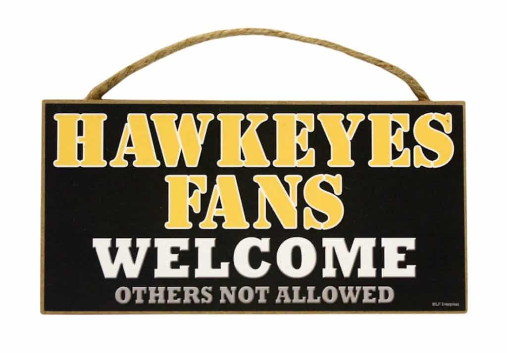 Iowa Hawkeyes Fans Wood Sign - 5"x10" Welcome - Detroit Game Gear