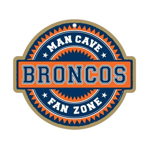 Denver Broncos Man Cave Fan Zone Wood Sign - Detroit Game Gear