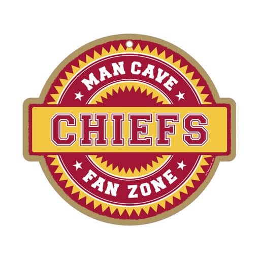 Kansas City Chiefs Man Cave Fan Zone Wood Sign - Detroit Game Gear