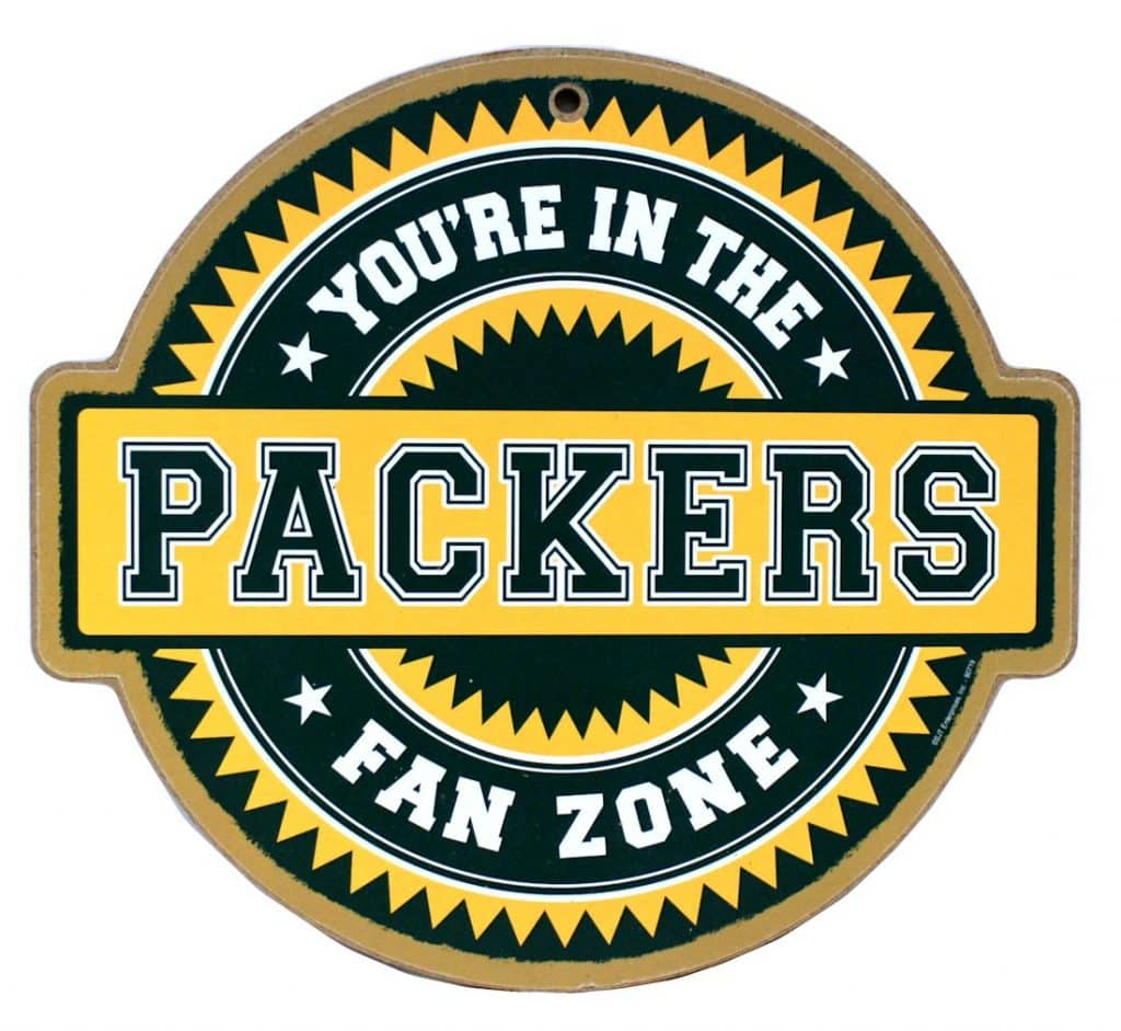 Green Bay Packers Man Cave Fan Zone Wood Sign - Detroit Game Gear