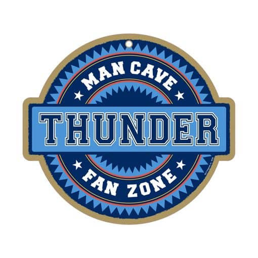Oklahoma City Thunder Man Cave Fan Zone Wood Sign - Detroit Game Gear
