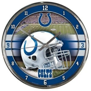 Indianapolis Colts Round Chrome Wall Clock - Detroit Game Gear