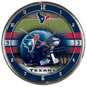 Houston Texans Round Chrome Wall Clock - Detroit Game Gear
