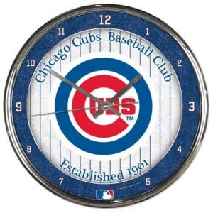 Chicago Cubs Round Chrome Wall Clock - Detroit Game Gear