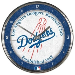 Los Angeles Dodgers Round Chrome Wall Clock - Detroit Game Gear