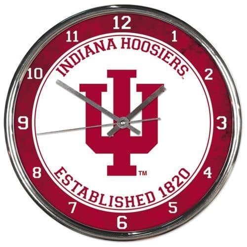 Indiana Hoosiers Round Chrome Wall Clock - Detroit Game Gear