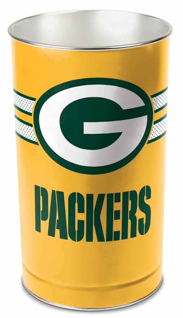 Green Bay Packers 15" Waste Basket - Gold - Detroit Game Gear