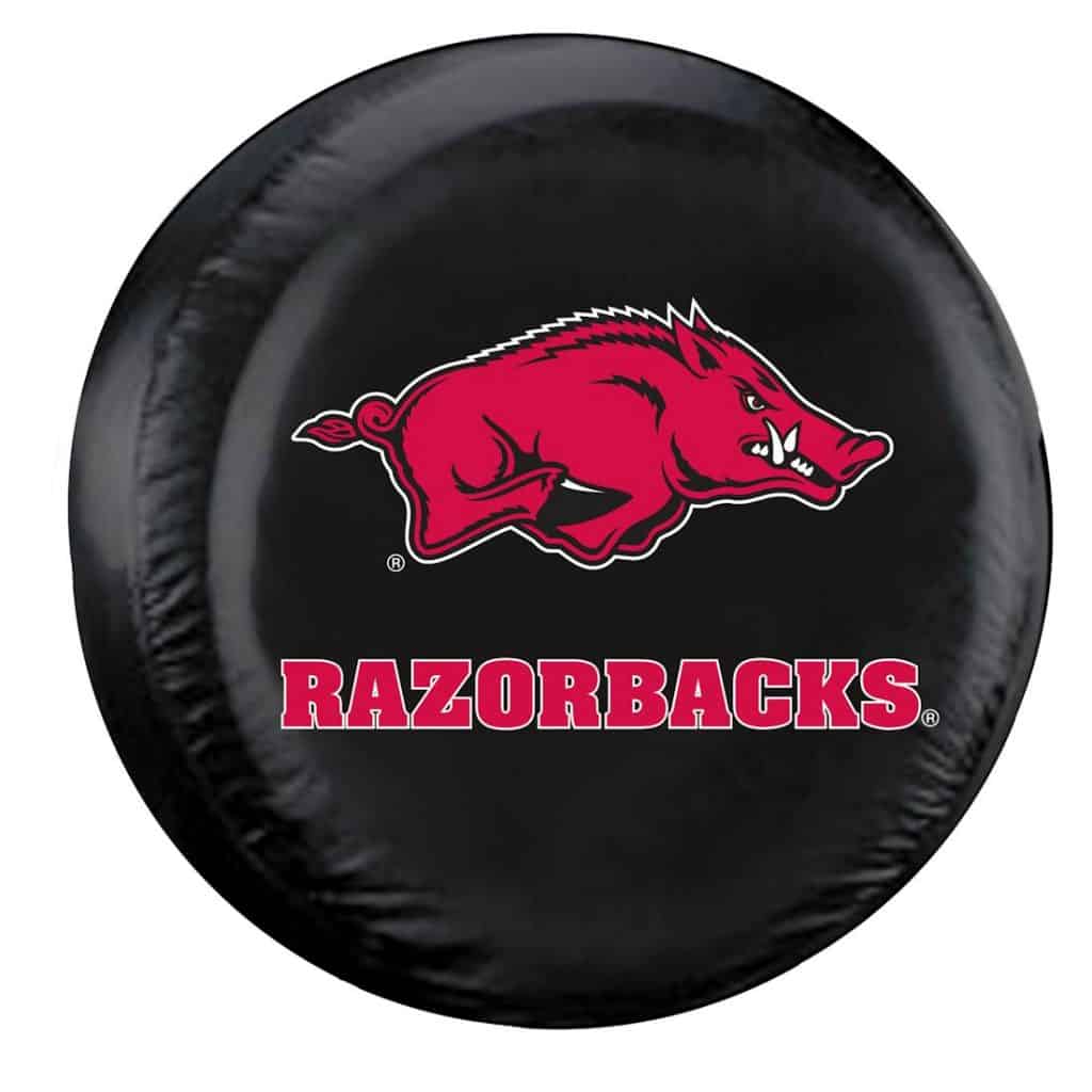 Arkansas Razorbacks Black Tire Cover - Standard Size - Detroit Game Gear