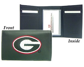 Georgia Bulldogs Embroidered Leather Tri-Fold Wallet - Detroit Game Gear