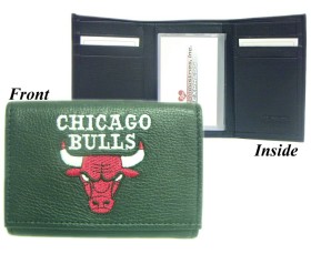 Chicago Bulls Embroidered Leather Tri-Fold Wallet - Detroit Game Gear