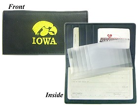 Iowa Hawkeyes Embroidered Leather Checkbook Cover - Detroit Game Gear