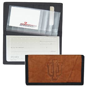 Indiana Hoosiers Leather/Nylon Embossed Checkbook Cover - Detroit Game Gear