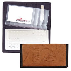 Cleveland Browns Leather/Nylon Embossed Checkbook Cover - Detroit Game Gear