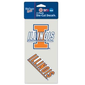 Illinois Fighting Illini Set of 2 Die Cut Decals - Detroit Game Gear