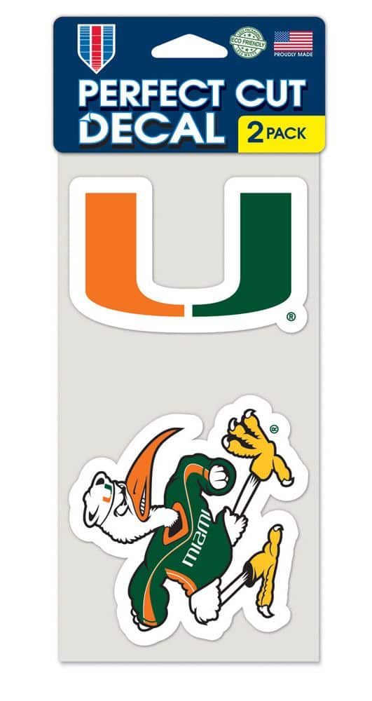 Miami Hurricanes Set of 2 Die Cut Decals - Detroit Game Gear
