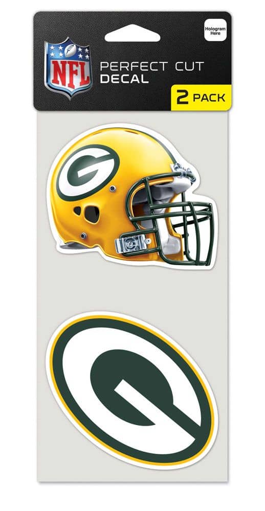Green Bay Packers Set of 2 Die Cut Decals - Detroit Game Gear