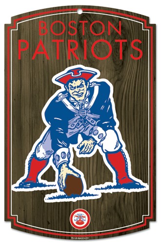New England Patriots Wood Sign - Throwback Logo - Detroit Game Gear