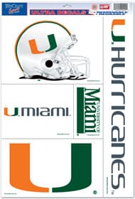 Miami Hurricanes 11"x17" Ultra Decal Sheet - Detroit Game Gear