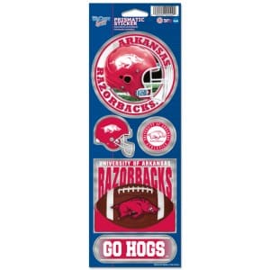 Arkansas Razorbacks Prismatic Stickers - Detroit Game Gear