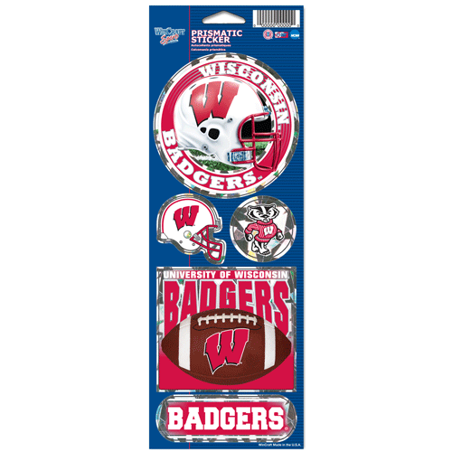 Wisconsin Badgers Prismatic Stickers - Detroit Game Gear