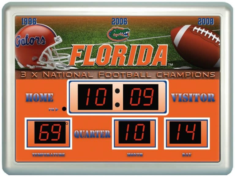 Florida Gators Clock - 14"x19" Scoreboard - Detroit Game Gear