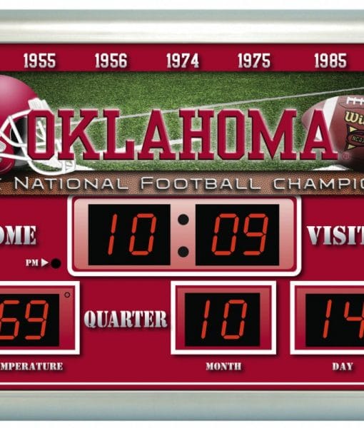 Oklahoma Sooners Clock - 14"x19" Scoreboard - Detroit Game Gear