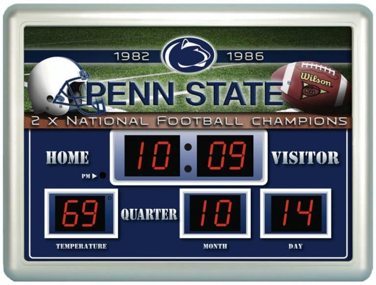 Penn State Nittany Lions Clock - 14"x19" Scoreboard - Detroit Game Gear