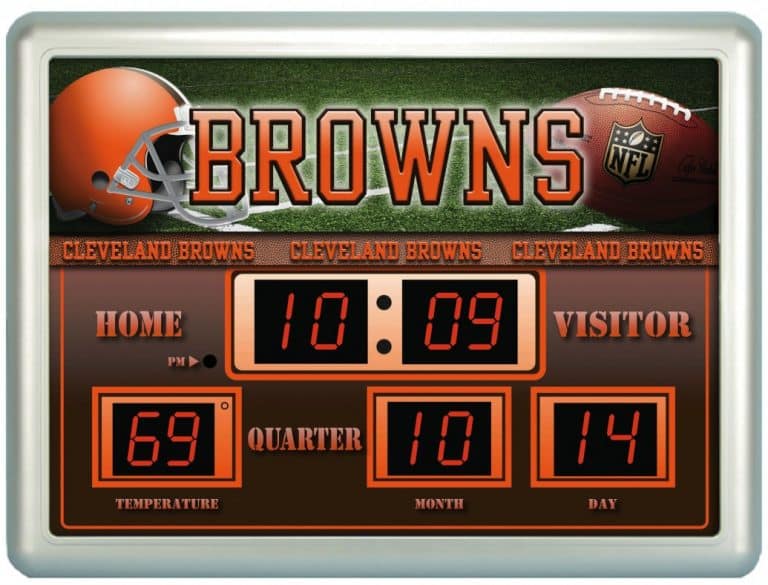 Cleveland Browns Clock - 14"x19" Scoreboard - Detroit Game Gear