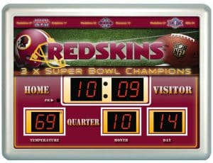 Washington Redskins Clock - 14"x19" Scoreboard - Detroit Game Gear