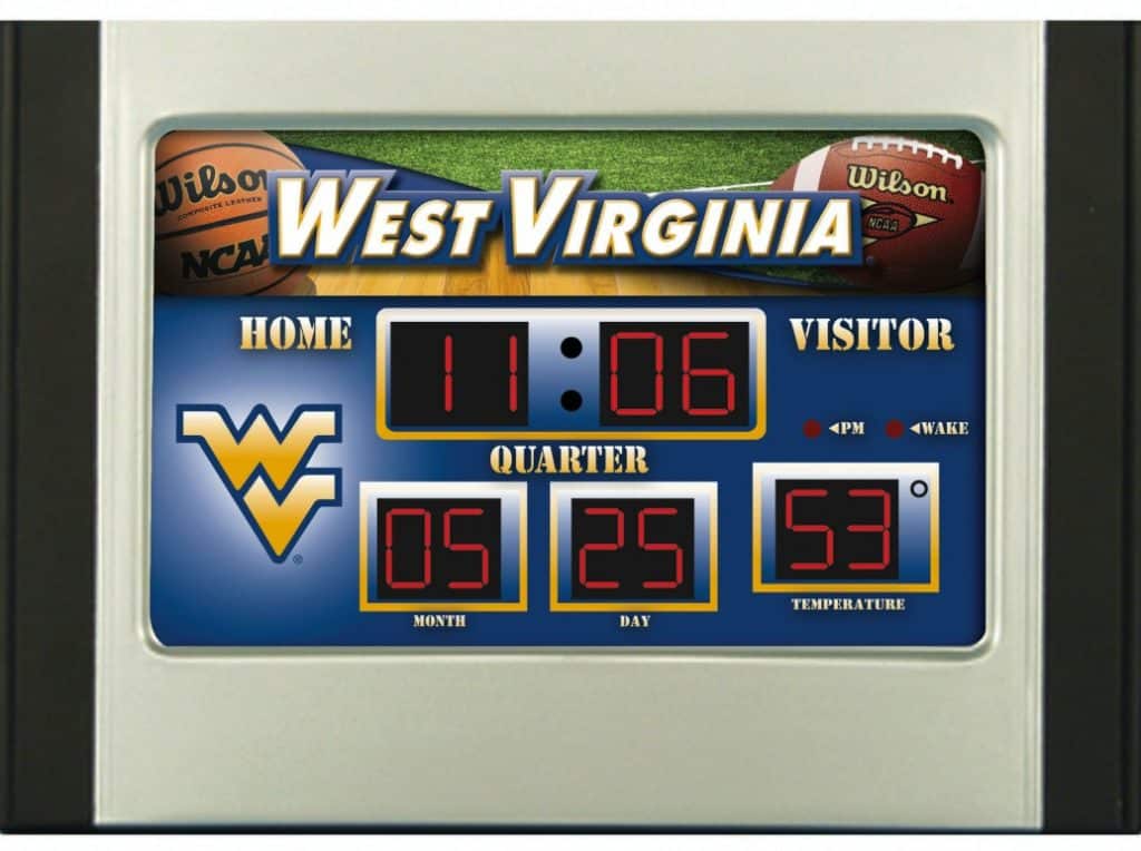 West Virginia Mountaineers Scoreboard Desk & Alarm Clock - Detroit Game ...