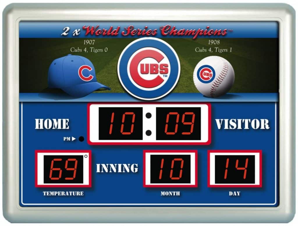 Chicago Cubs Clock - 14"x19" Scoreboard - Detroit Game Gear