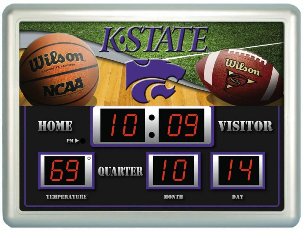 Kansas State Wildcats Clock - 14"x19" Scoreboard - Detroit Game Gear