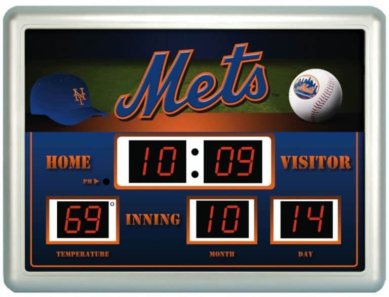 New York Mets Clock - 14"x19" Scoreboard - Detroit Game Gear