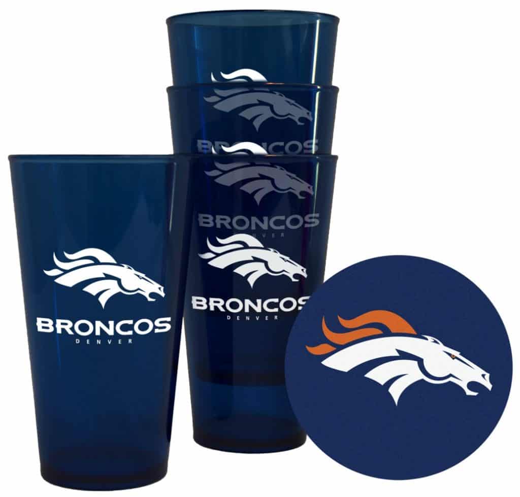 Denver Broncos Plastic Pint Glass Set - Detroit Game Gear