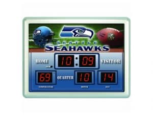 Seattle Seahawks Clock - 14"x19" Scoreboard - Detroit Game Gear