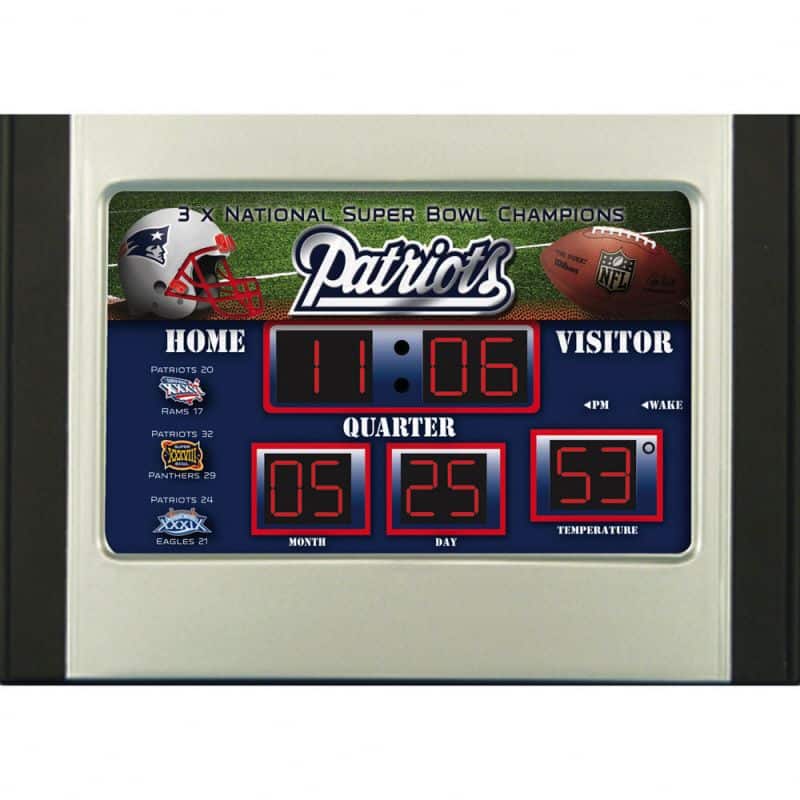 New England Patriots Scoreboard Desk & Alarm Clock - Detroit Game Gear