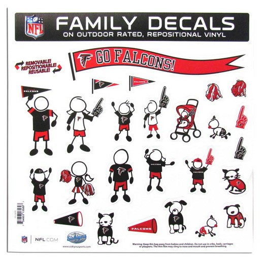 Atlanta Falcons 11"x11" Family Car Decal Sheet - Detroit Game Gear